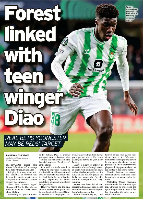 Forest linked with teen winger Diao - PressReader