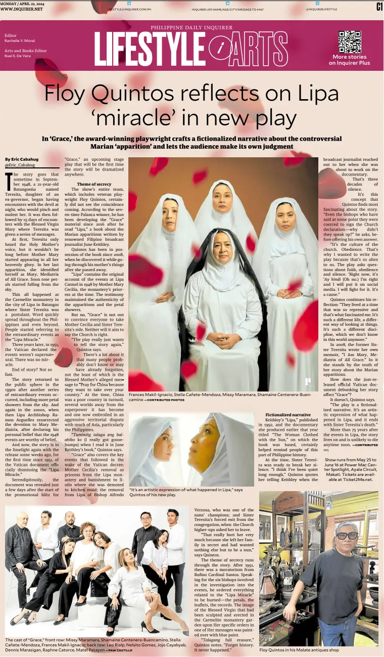 Floy Quintos reflects on Lipa ‘miracle’ in new play - PressReader