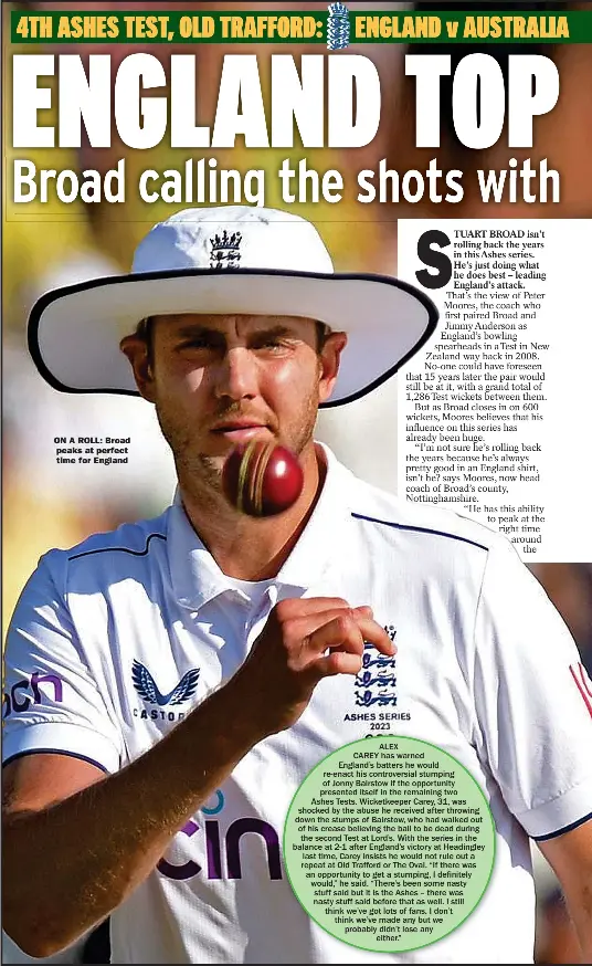 ENGLAND TOP Broad calling the shots with PETER MOORES EXCLUSIVE INTERVIEW GUN IS ON FIRE ...