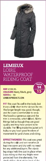 LEMIEUX LOIRE WATERPROOF RIDING COAT - PressReader