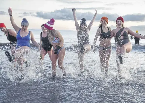 Hundreds defy icy weather to mark Internatio­nal Women’s Day with Portobello sunrise dip ...