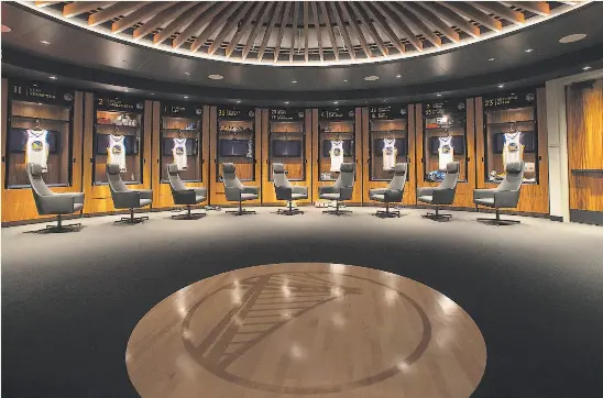 Warriors’ circular locker room futuristic, with nods to past. - PressReader
