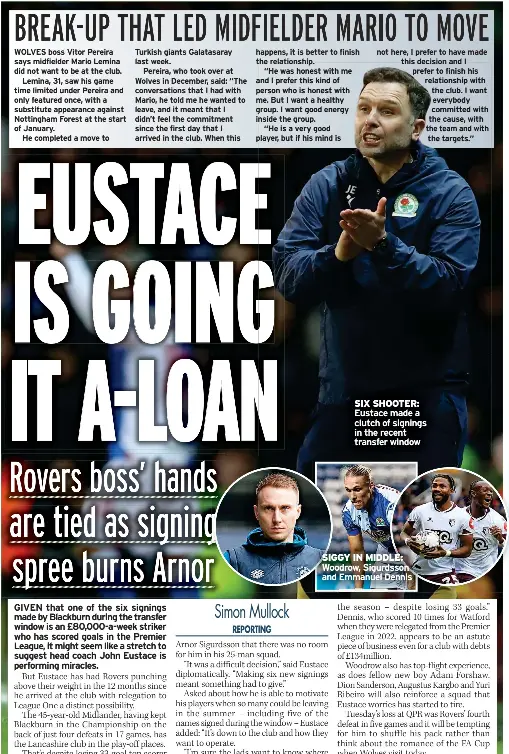 BREAK-UP THAT LED MIDFIELDER MARIO TO MOVE EUSTACE IS GOING IT A-LOAN - PressReader