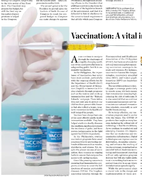 Vaccinatio­n: A vital investment - PressReader
