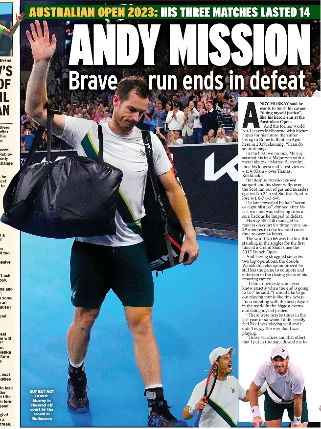 ANDY MISSION Brave run ends in defeat IMPOSSIBLE but Murray is still upbeat - PressReader