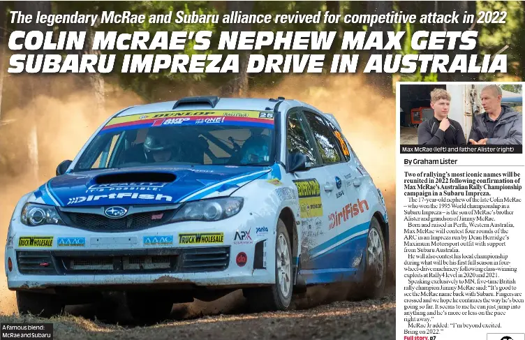 COLIN McRAE’S NEPHEW MAX GETS SUBARU IMPREZA DRIVE IN AUSTRALIA ...