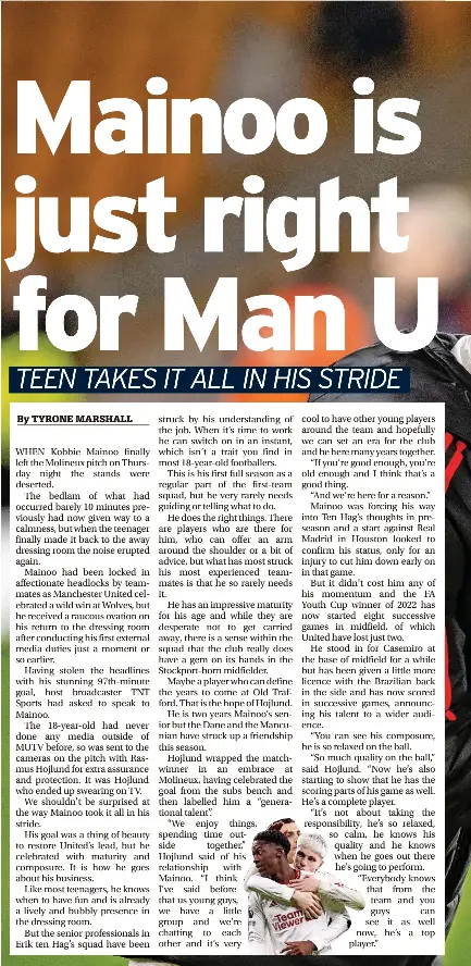 Mainoo is just right for Man U - PressReader