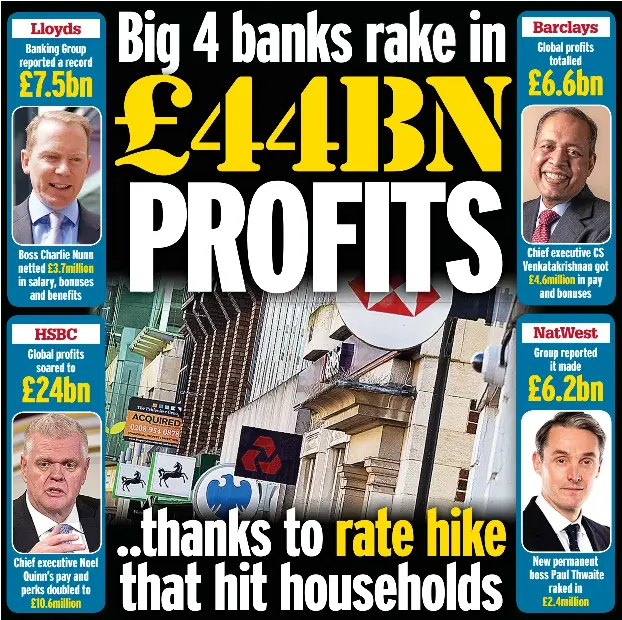 Big 4 banks rake in £44BN PROFITS - PressReader