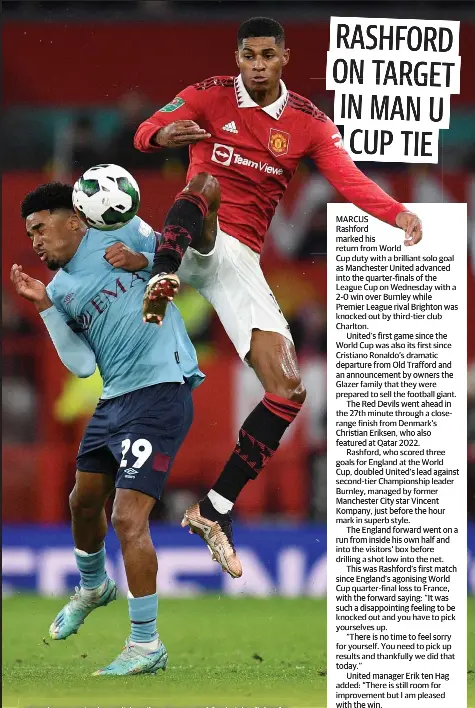 RASHFORD ON TARGET IN MAN U CUP TIE - PressReader