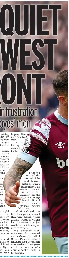 NOT SO QUIET ON THE WEST HAM FRONT - PressReader