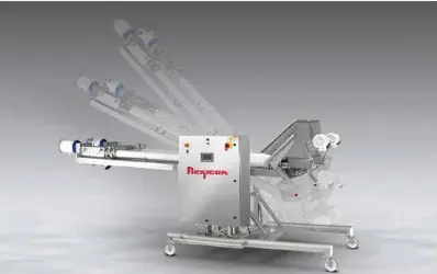 Twin Tilt-Down Flexible Screw Conveyor on Mobile Base Built to 3-A ...