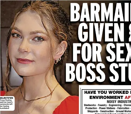 BARMAID IS GIVEN £5K FOR SEXIST BOSS STUNT - PressReader