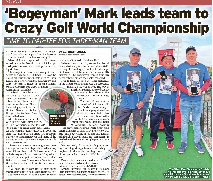 ‘Bogeyman’ Mark leads team to Crazy Golf World Championsh­ip | Hull ...