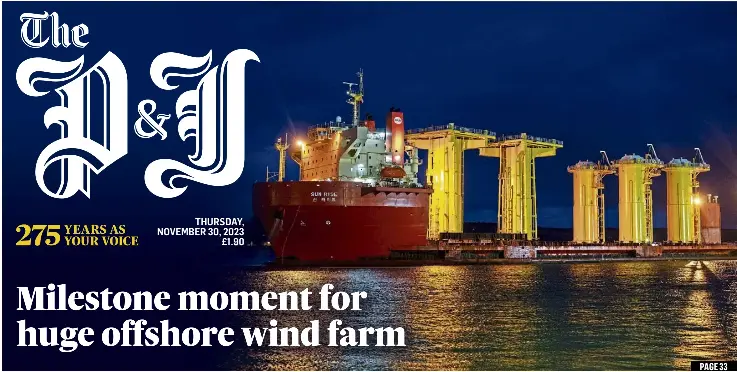 Milestone moment for huge offshore wind farm - PressReader