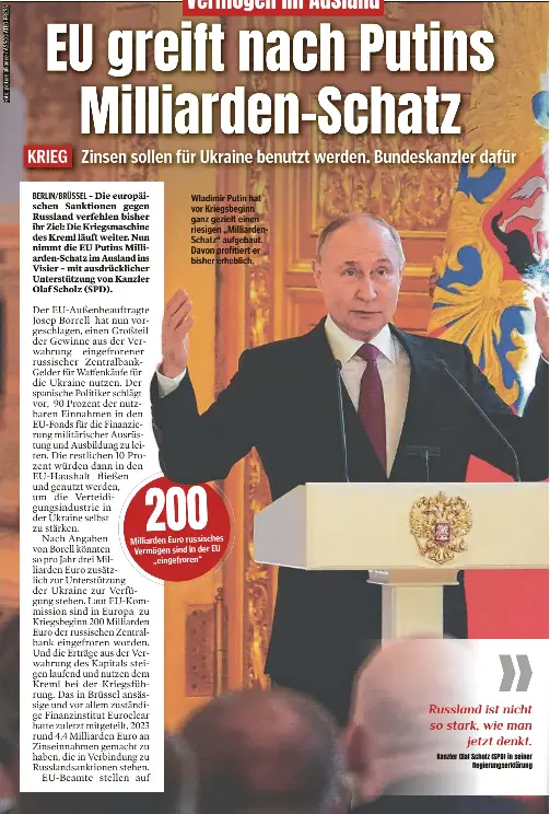 EU greift nach Putins Milliarden-Schatz - PressReader