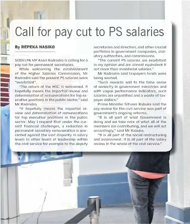 Call for pay cut to PS salaries - PressReader