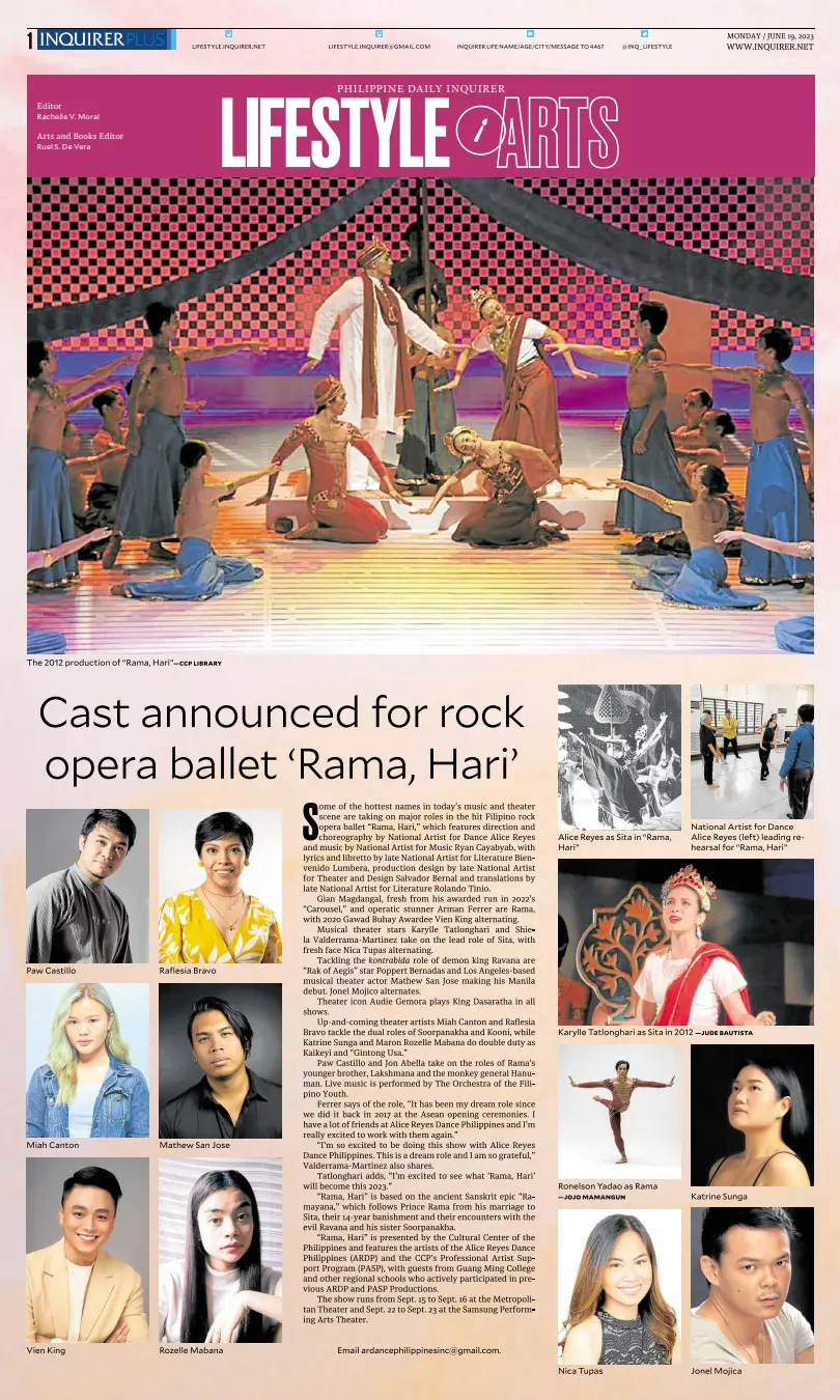 Cast announced for rock opera ballet ‘Rama, Hari’ - PressReader