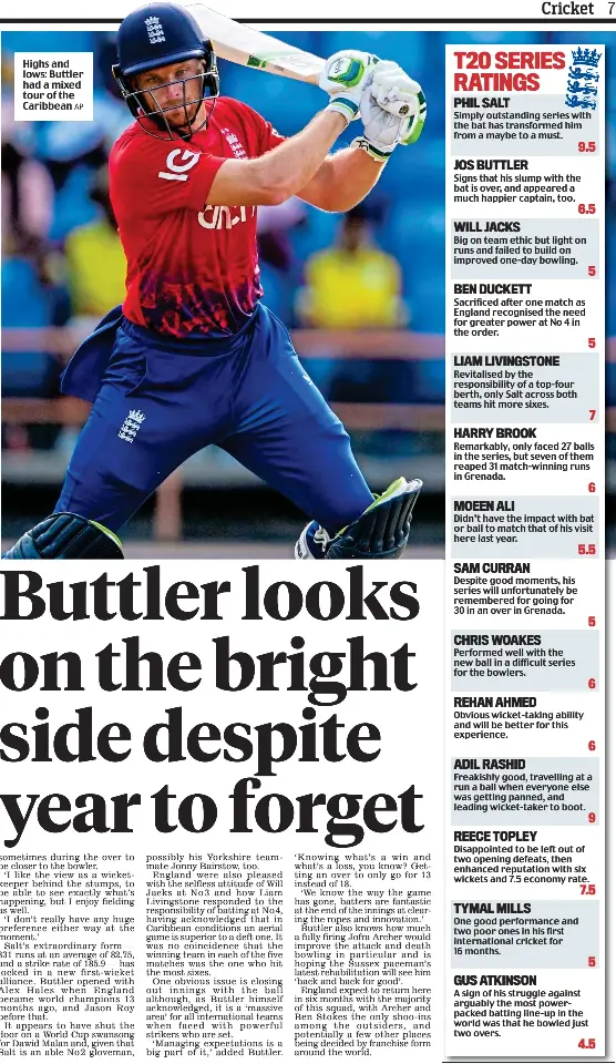 Buttler looks on the bright side despite year to forget - PressReader