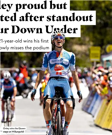 Oscar Onley proud but disappoint­ed after standout ride at Tour Down Under - PressReader