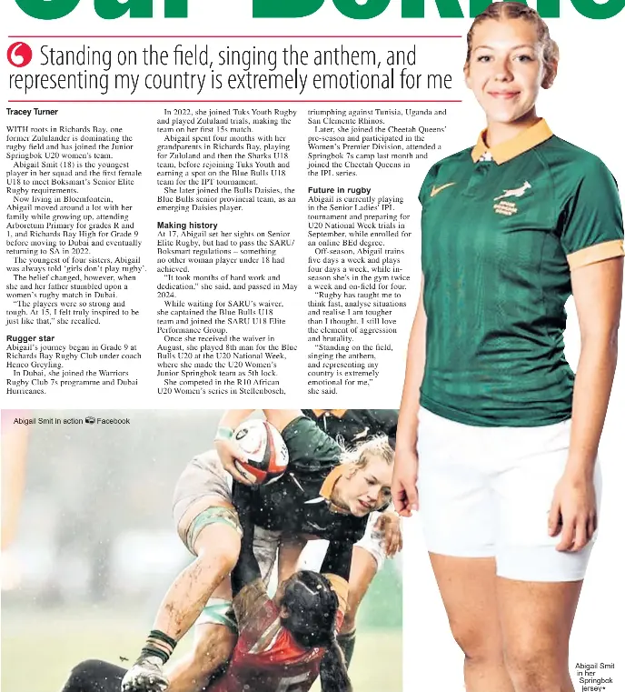 Standing on the field, singing the anthem, and representi­ng my country ...