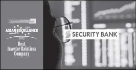 Security Bank wins CSR, investor relations awards in Asia for 2nd year ...