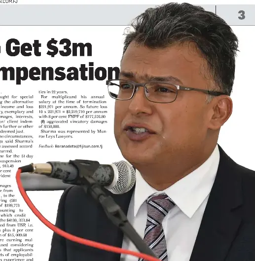 Sharma to Get $3m Plus in Compensati­on - PressReader