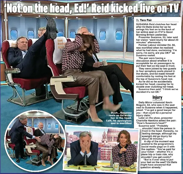 ‘Not on the head, Ed!’ Reid kicked live on TV - PressReader