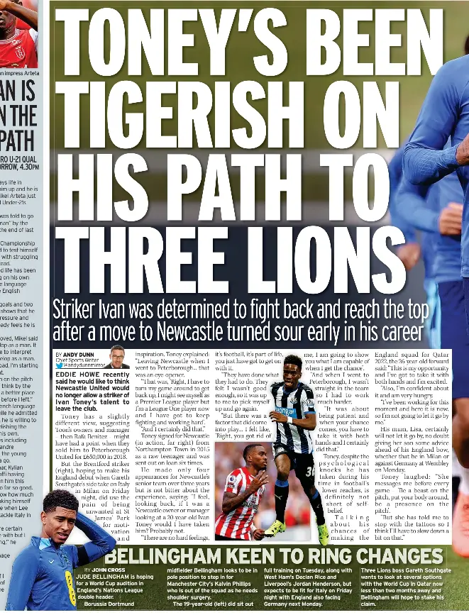 TONEY’S BEEN TIGERISH ON HIS PATH TO THREE LIONS - PressReader