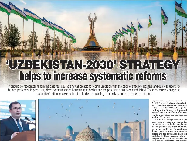 ‘UZBEKISTAN-2030’ STRATEGY helps to increase systematic reforms ...