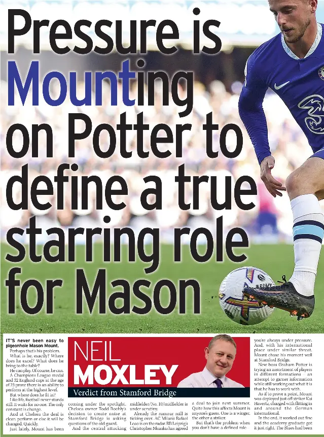 Pressure is Mounting on Potter to define a true starring role for Mason MOXLEY - PressReader