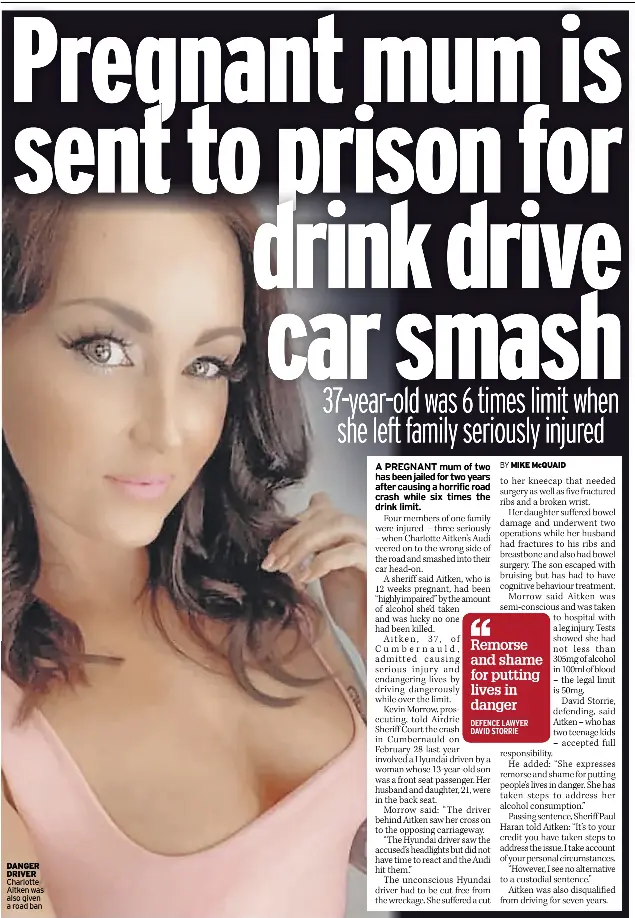 Pregnant mum is sent to prison for drink drive car smash - PressReader