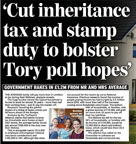 ‘Cut inheritanc­e tax and stamp duty to bolster Tory poll hopes’ - PressReader