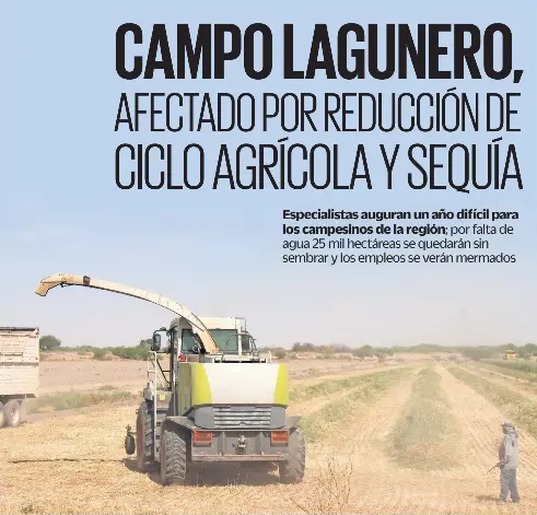 CAMPO LAGUNERO, AFECTADO POR REDUCCIÓN DE CICLO AGRÍCOLA Y SEQUÍA - PressReader