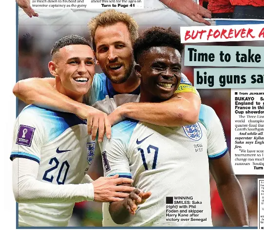 Time to take out the big guns says Saka - PressReader