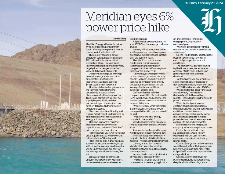 Meridian eyes 6% power price hike - PressReader