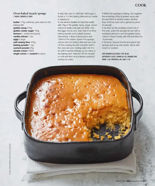 Oven-baked treacle sponge - PressReader
