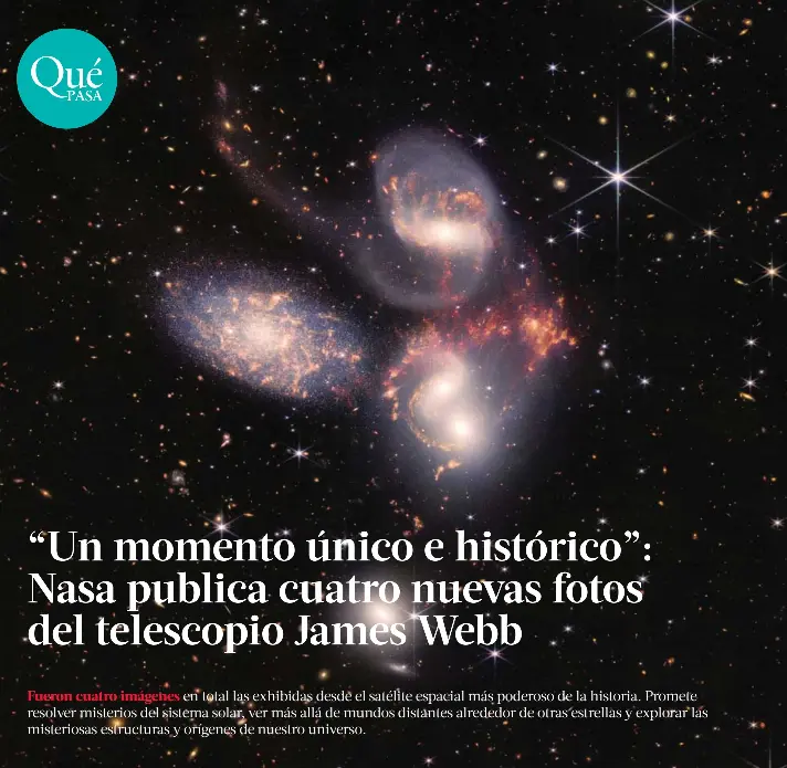 “Un momento único e histórico”: Nasa publica cuatro nuevas fotos del telescopio James Webb ...