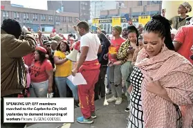 EFF marches to demand insourcing of metro workers - PressReader