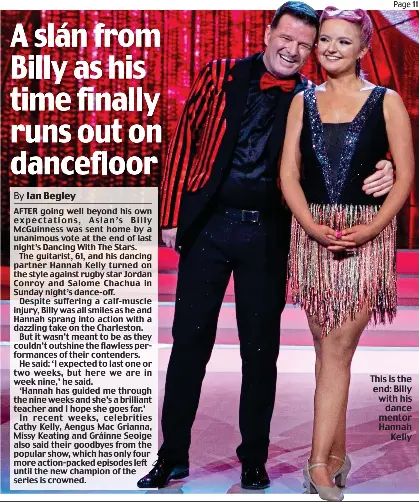 A slán from Billy as his time finally runs out on dancefloor - PressReader