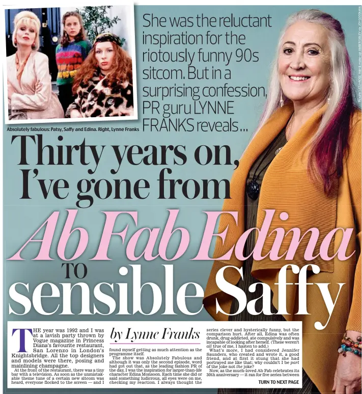 Thirty years on, I’ve gone from Ab Fab Edina TO sensible Saffy ...