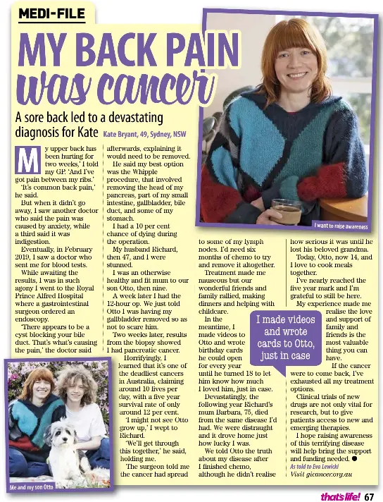 MY BACK PAIN was cancer - PressReader