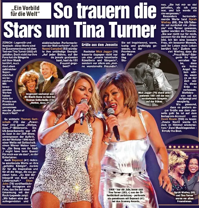 So trauern die Stars um Tina Turner - PressReader