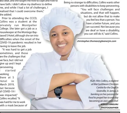 Ruth-Ann Collins won’t let disability defer executive chef dream ...
