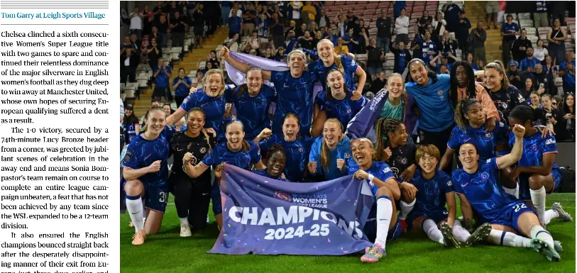 Chelsea win WSL title after Lucy Bronze goal sees off Manchester United ...
