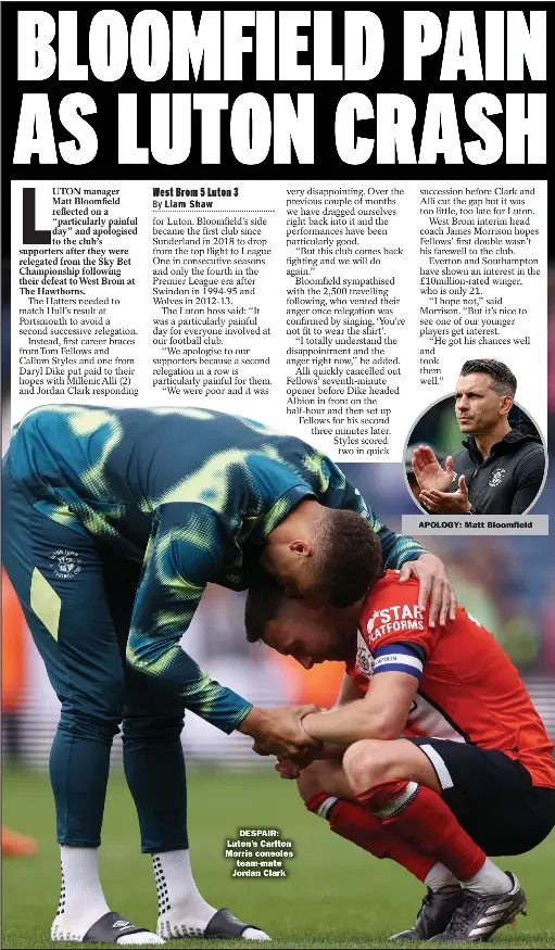 BLOOMFIELD PAIN AS LUTON CRASH - PressReader