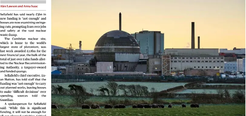 Sellafield nuclear site plans cuts as chief says £2.8bn funding ‘not ...