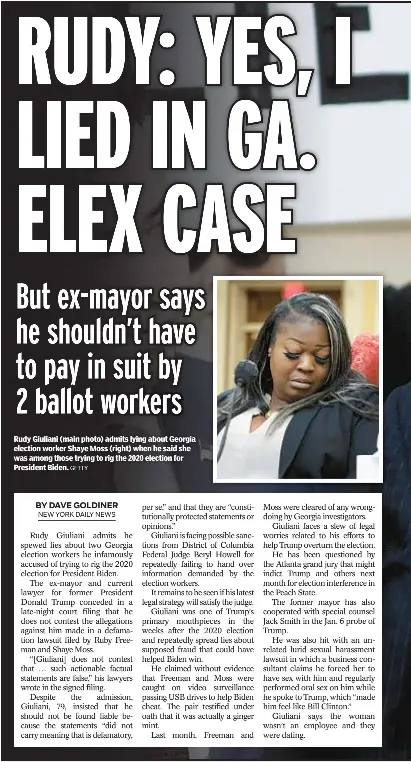 RUDY: YES, I LIED IN GA. ELEX CASE - PressReader