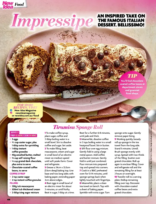 Tiramisu Sponge Roll - PressReader