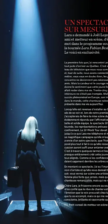 UN SPECTACLE SUR MESURE P.S. Petit conseil de metteur en scène: préparez vos mouchoirs ...