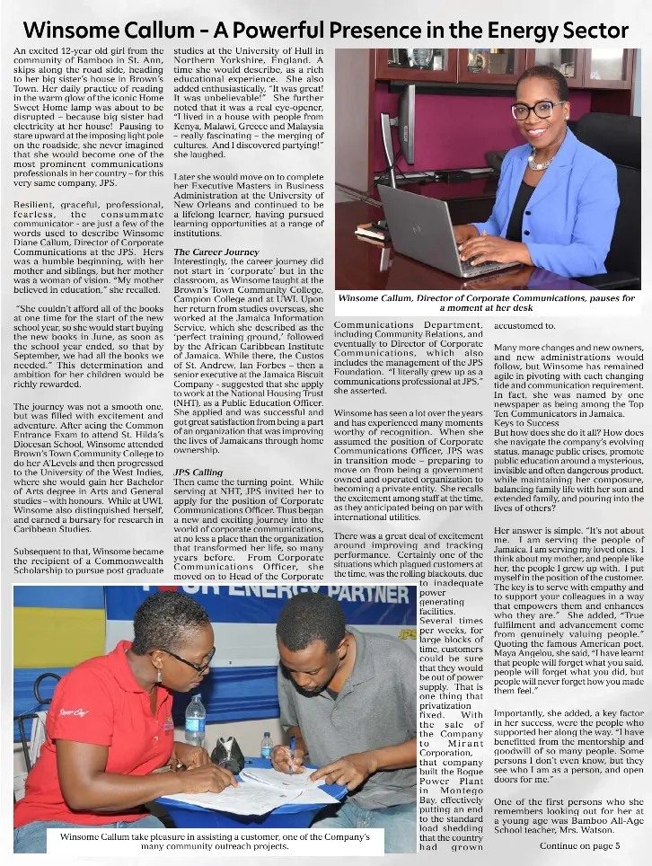 Winsome Callum – A Powerful Presence in the Energy Sector - PressReader